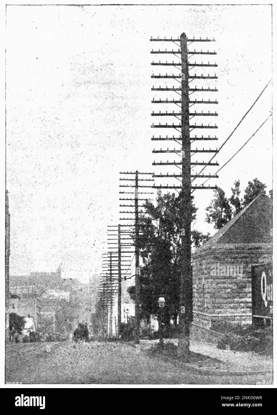 Long-distance open-wire pole line Stock Photo - Alamy