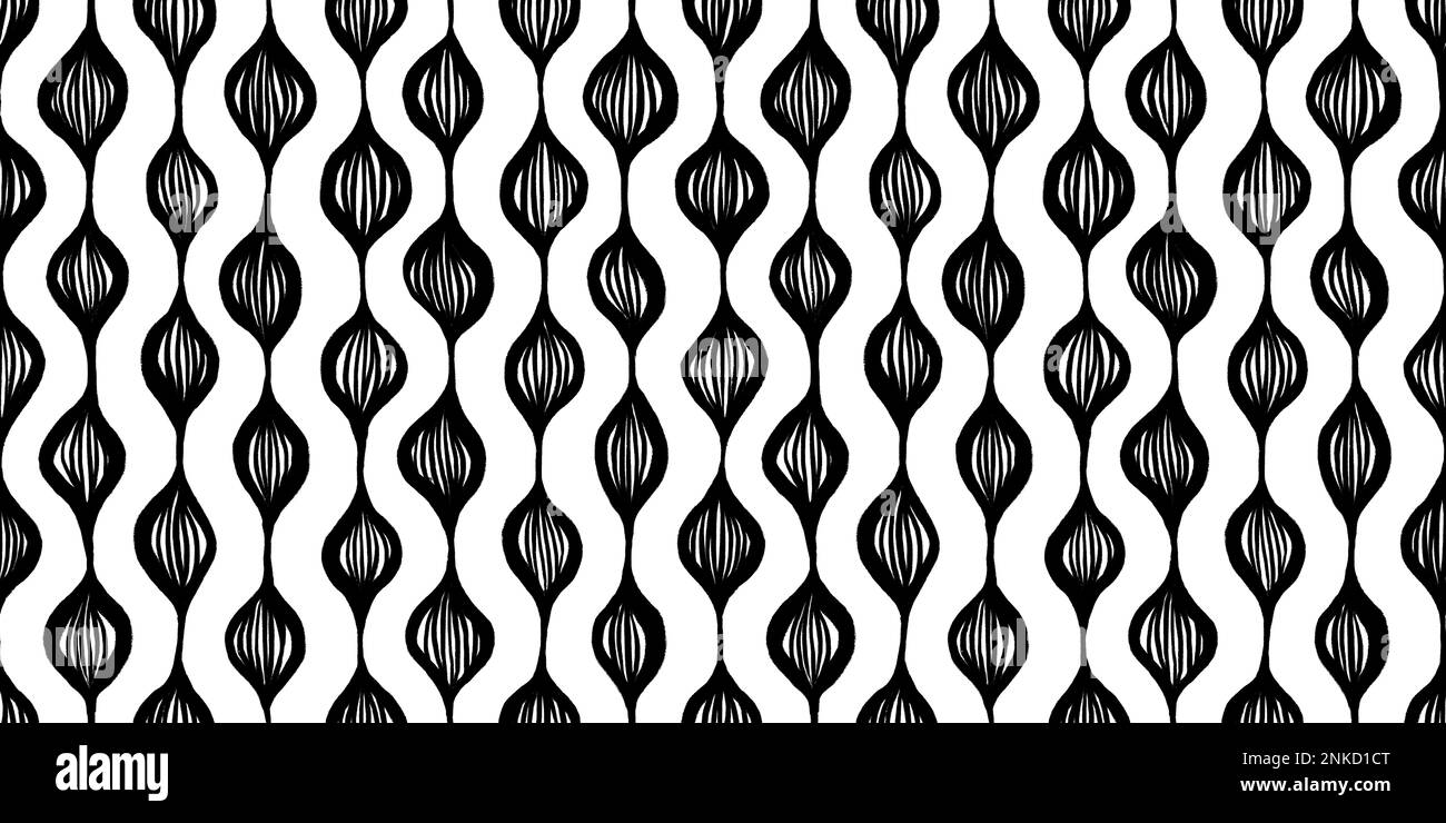 Seamless whimsical abstract hand drawn ogee pin stripes pattern or ...