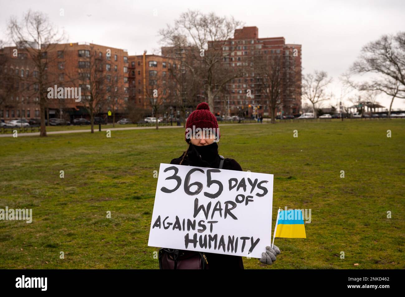 Brooklyn, NY on February 23, 2023. Ukraine supporters gather in Asser ...