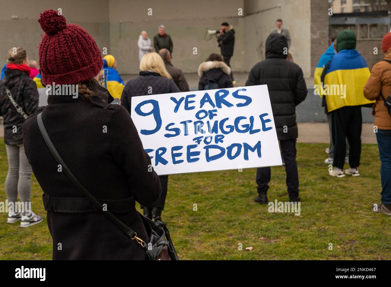 Brooklyn, NY on February 23, 2023. Ukraine supporters gather in Asser ...
