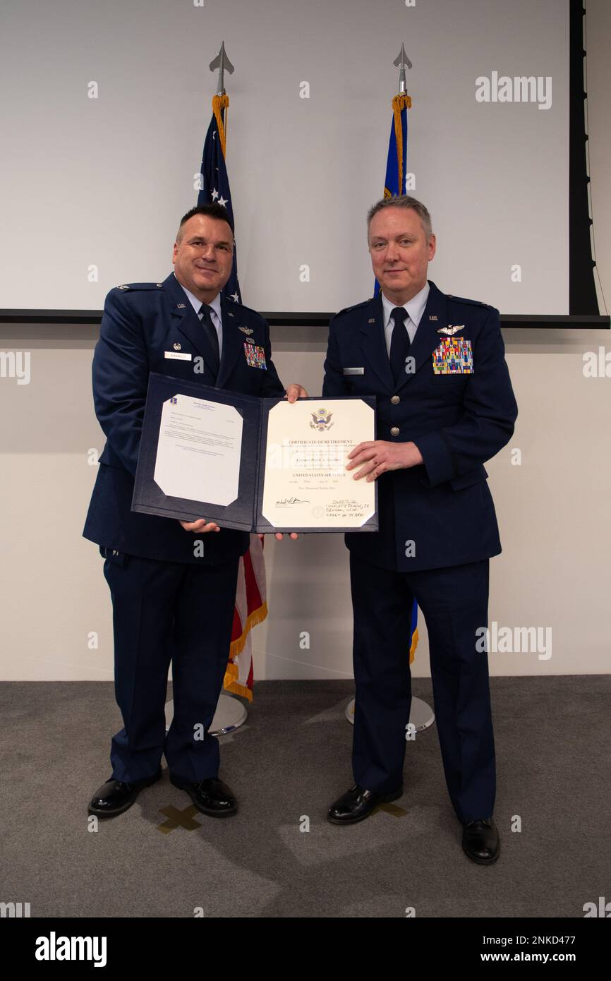 Col. Derek Gardner with the 152nd Operations Group is honored during ...