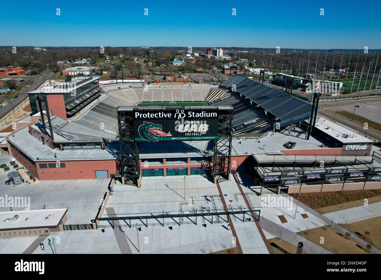 An aerial view of Protective Stadium, Sunday, Mar. 13, 2022, in ...
