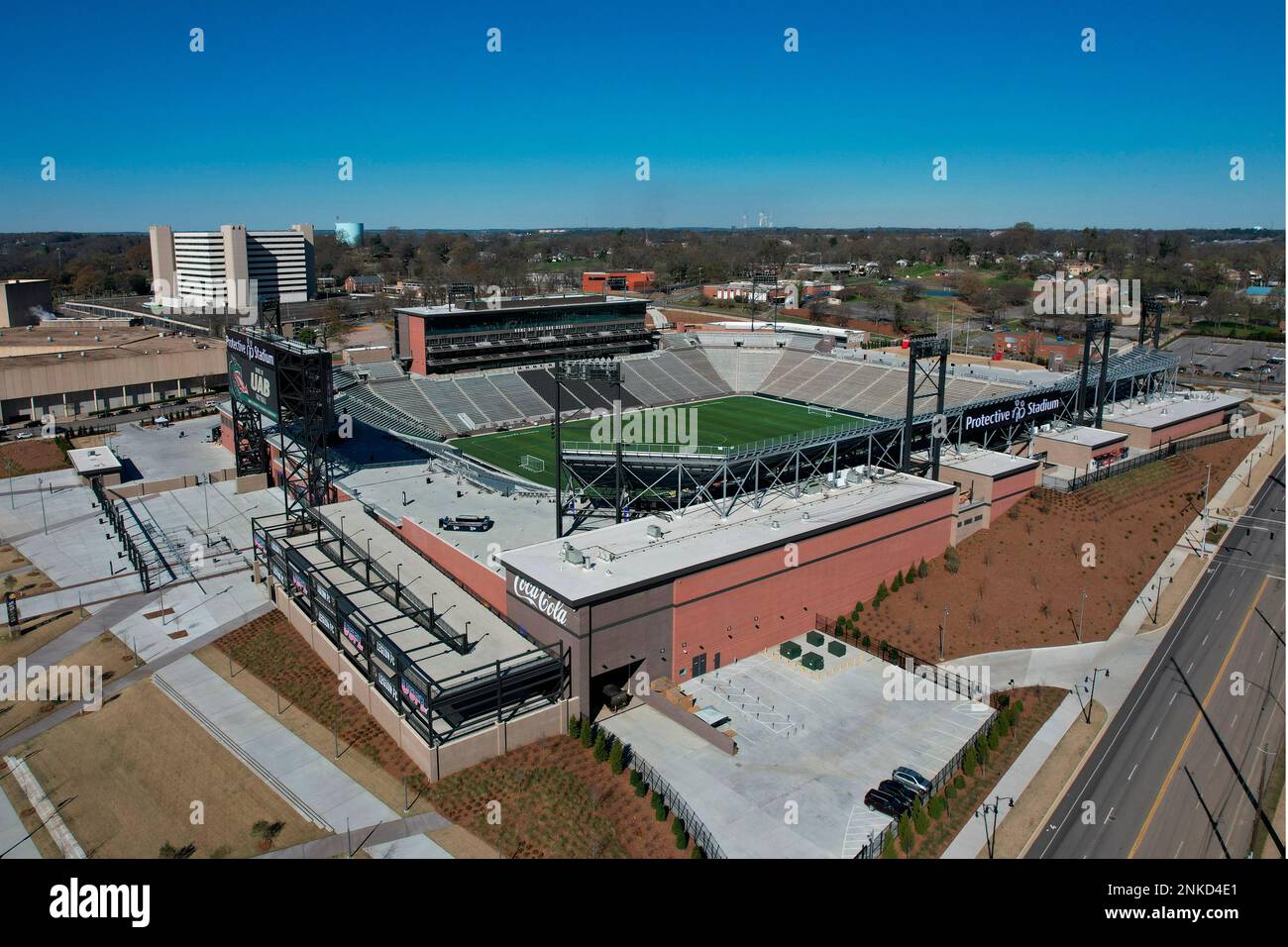 An aerial view of Protective Stadium, Sunday, Mar. 13, 2022, in ...