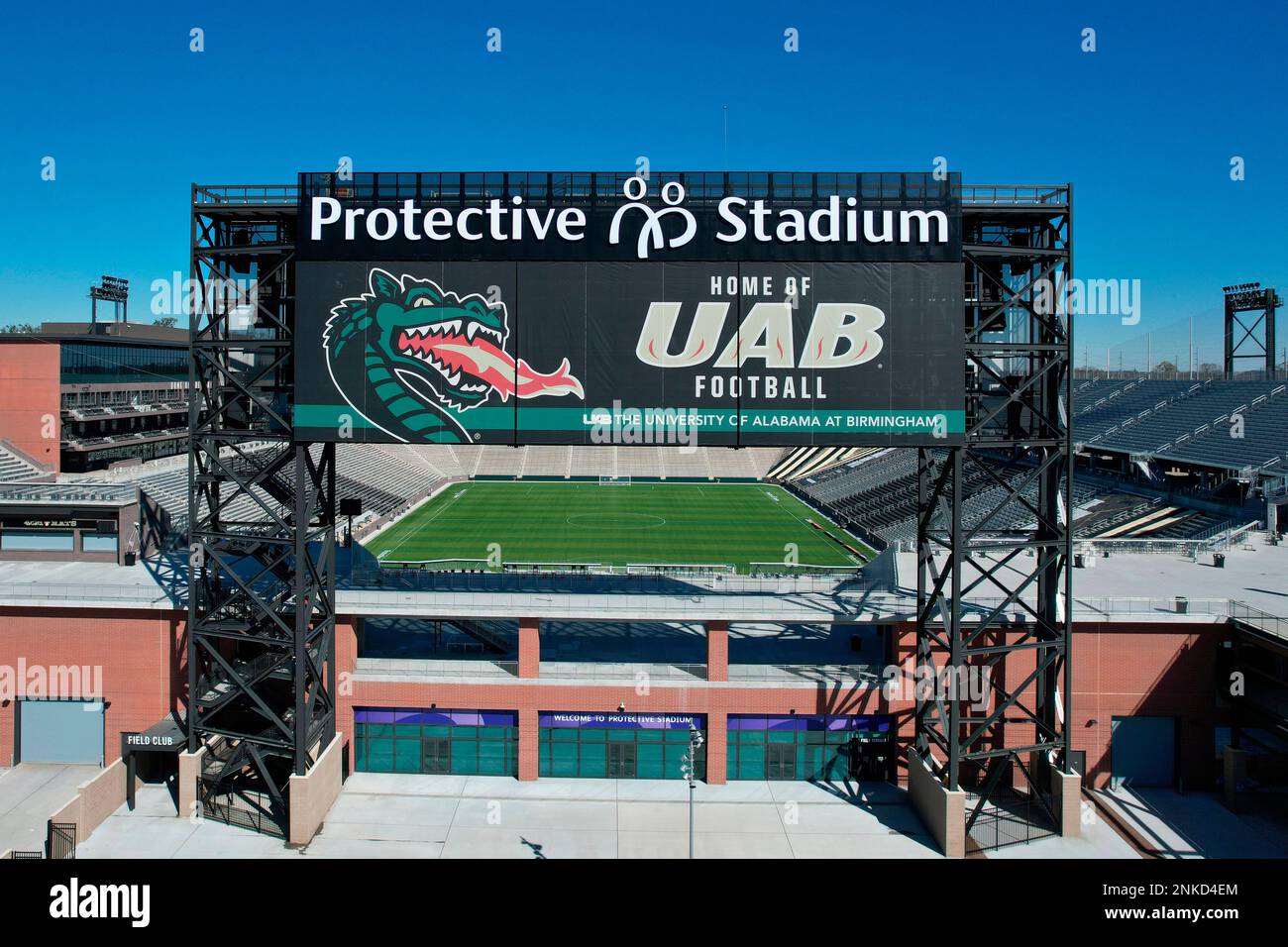 An aerial view of Protective Stadium scoreboard, Sunday, Mar. 13, 2022 ...