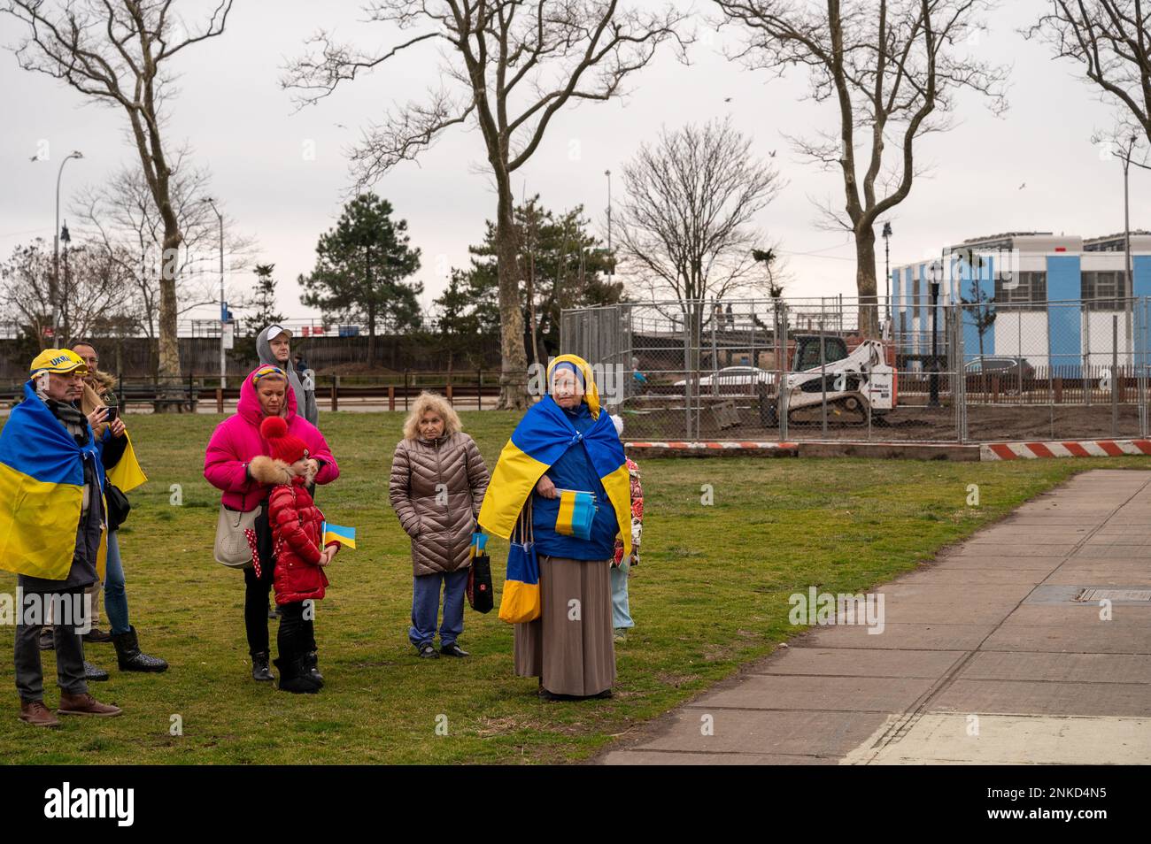 Brooklyn, NY on February 23, 2023. Ukraine supporters gather in Asser ...