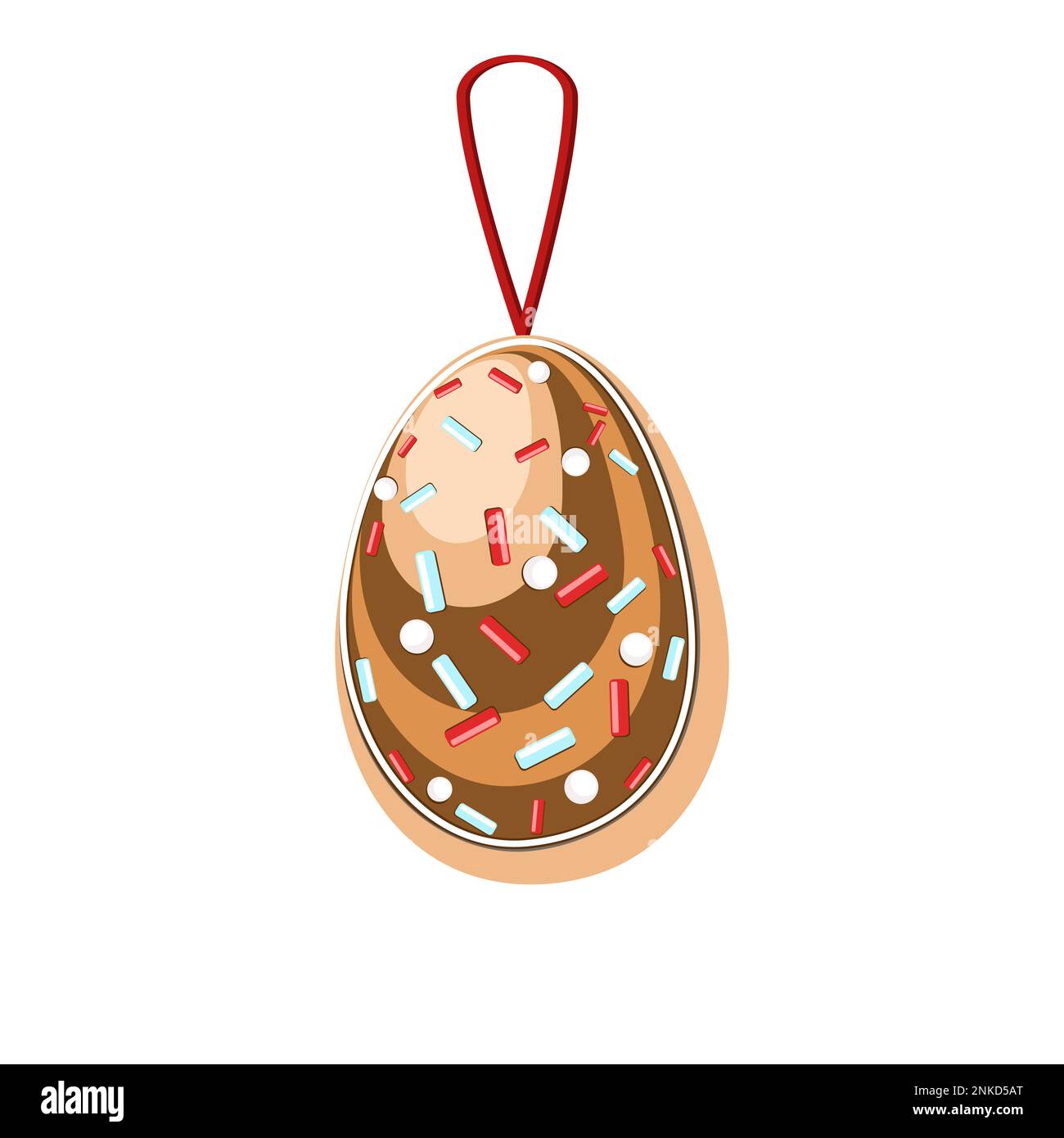 Gingerbread cookie Easter egg with sugar icing and sprinkles decoration ...