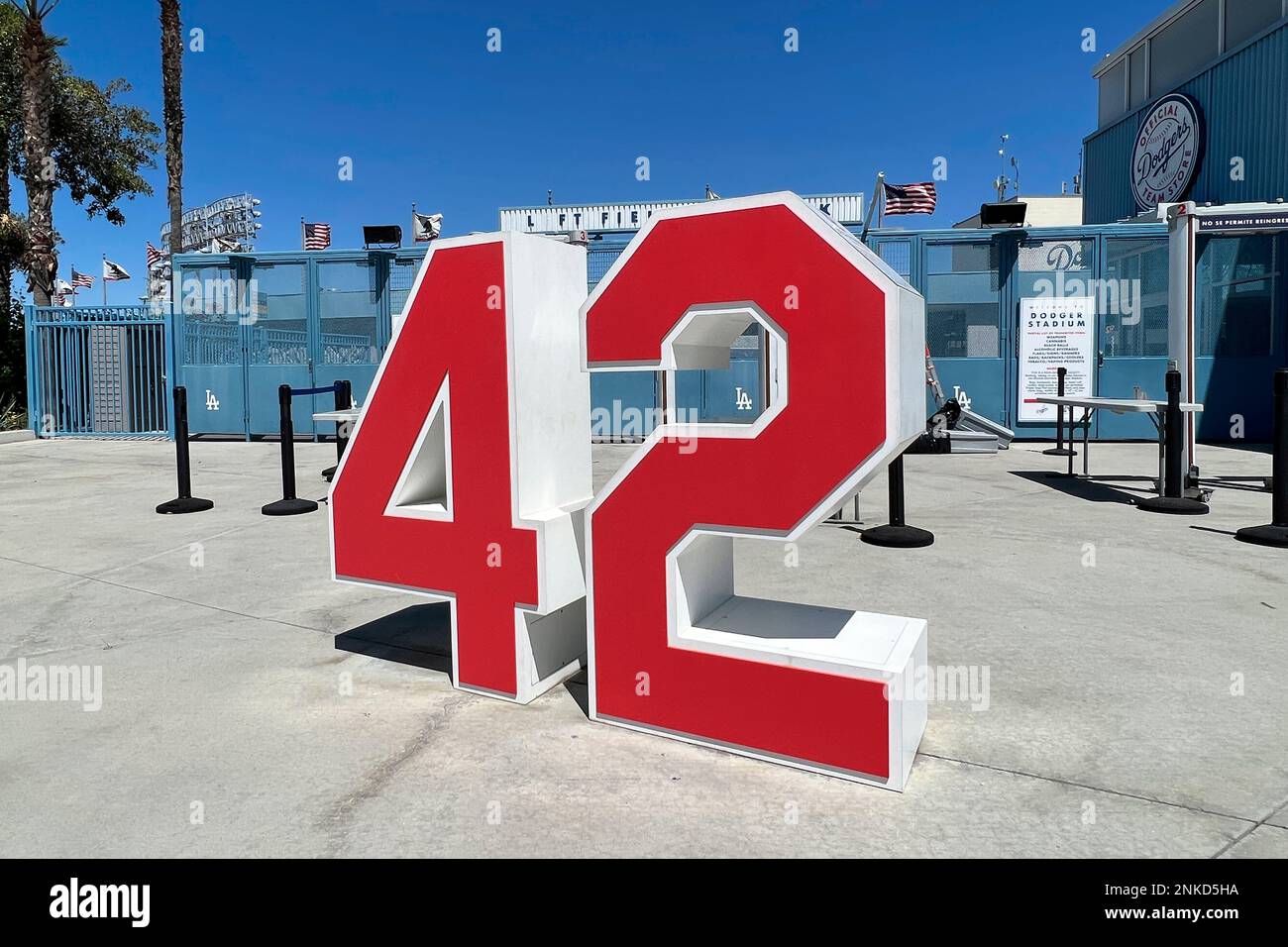 The No. 42 of former player Jackie Robinson at the Retired Numbers ...