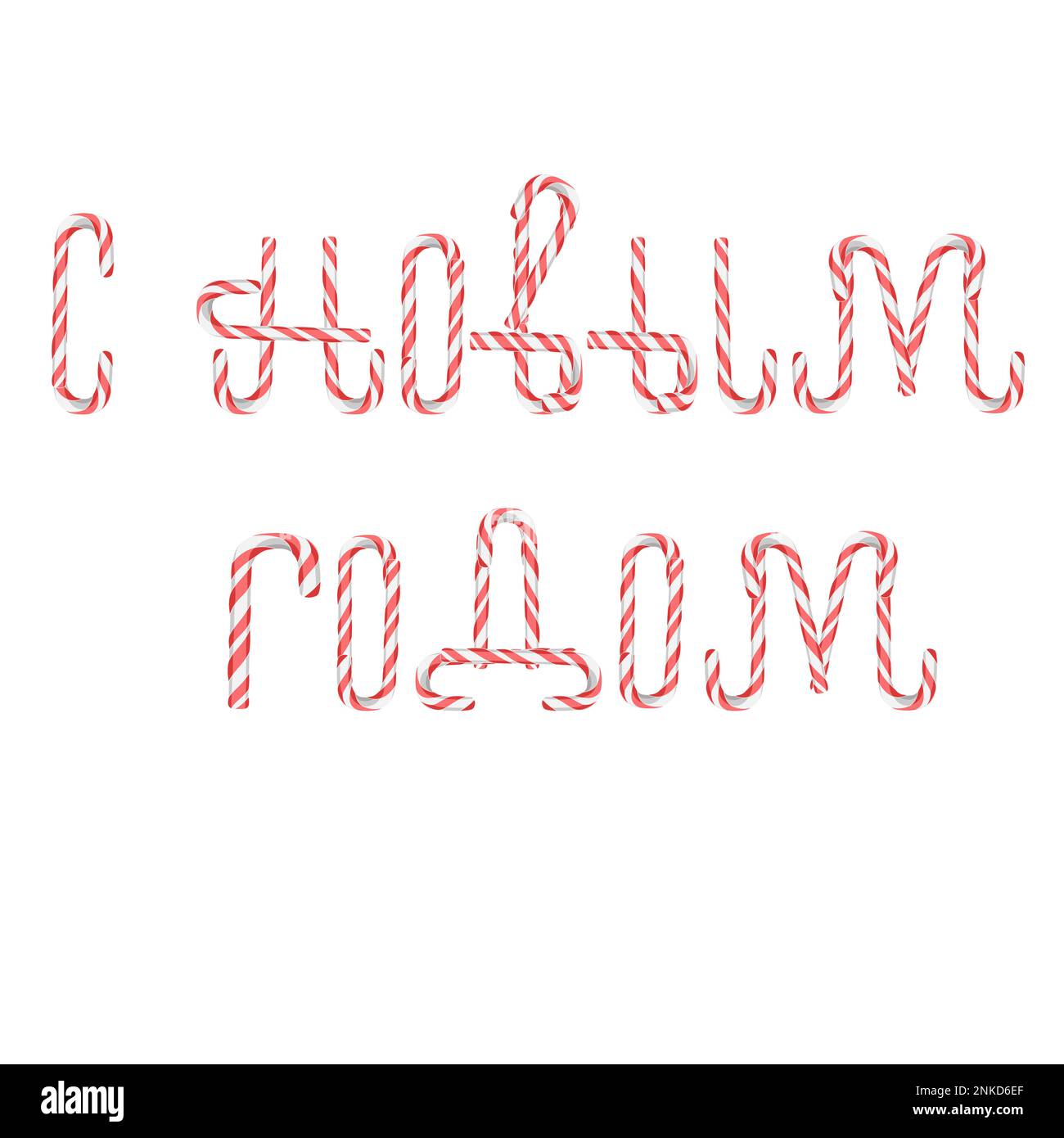 Greeting lettering with Christmas candy canes vector illustration Stock ...