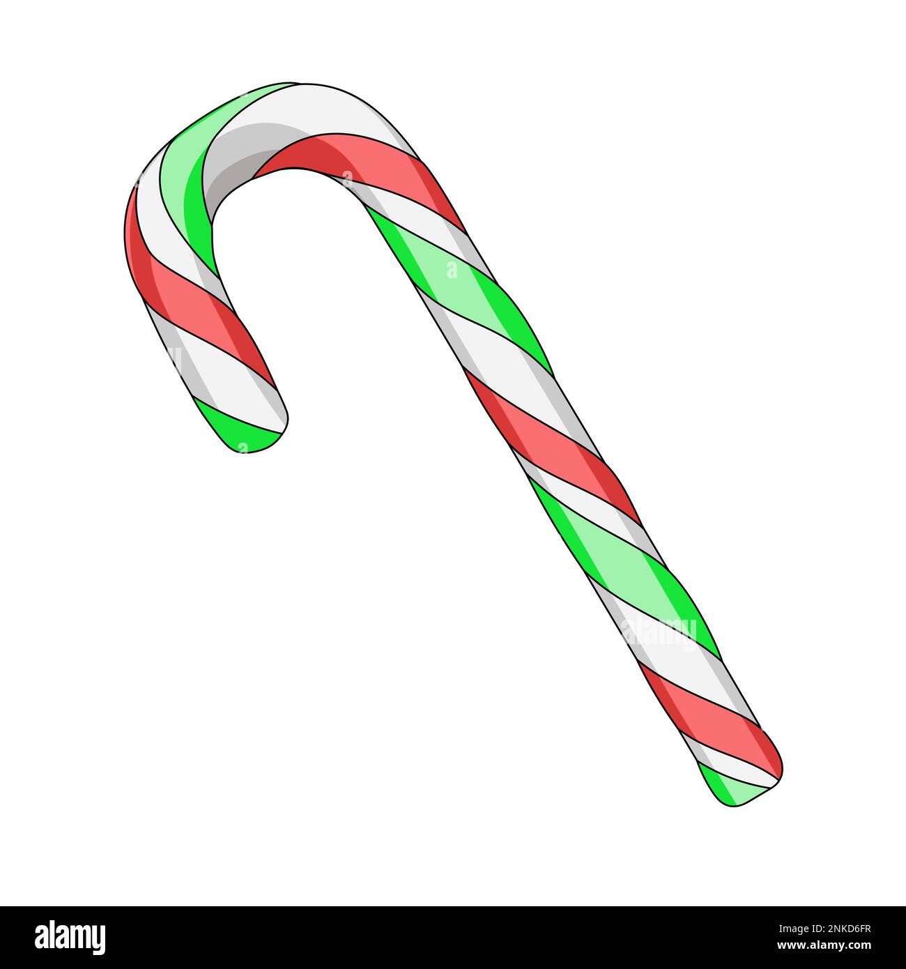 Candy cane lollipop in flat technique vector illustration Stock Vector ...
