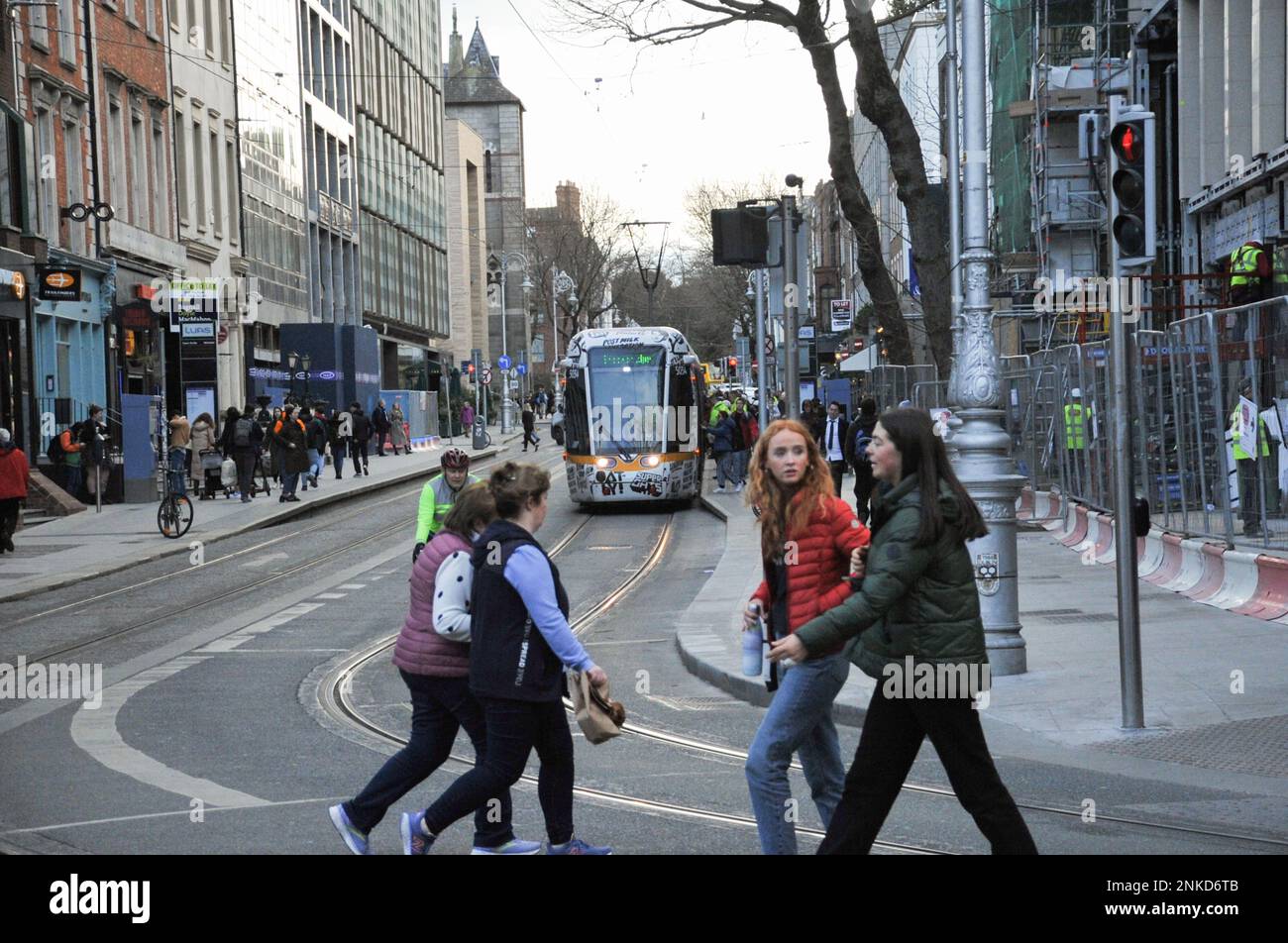 Luas tram in Dublin city centre, Dublin, Ireland Stock Photo - Alamy