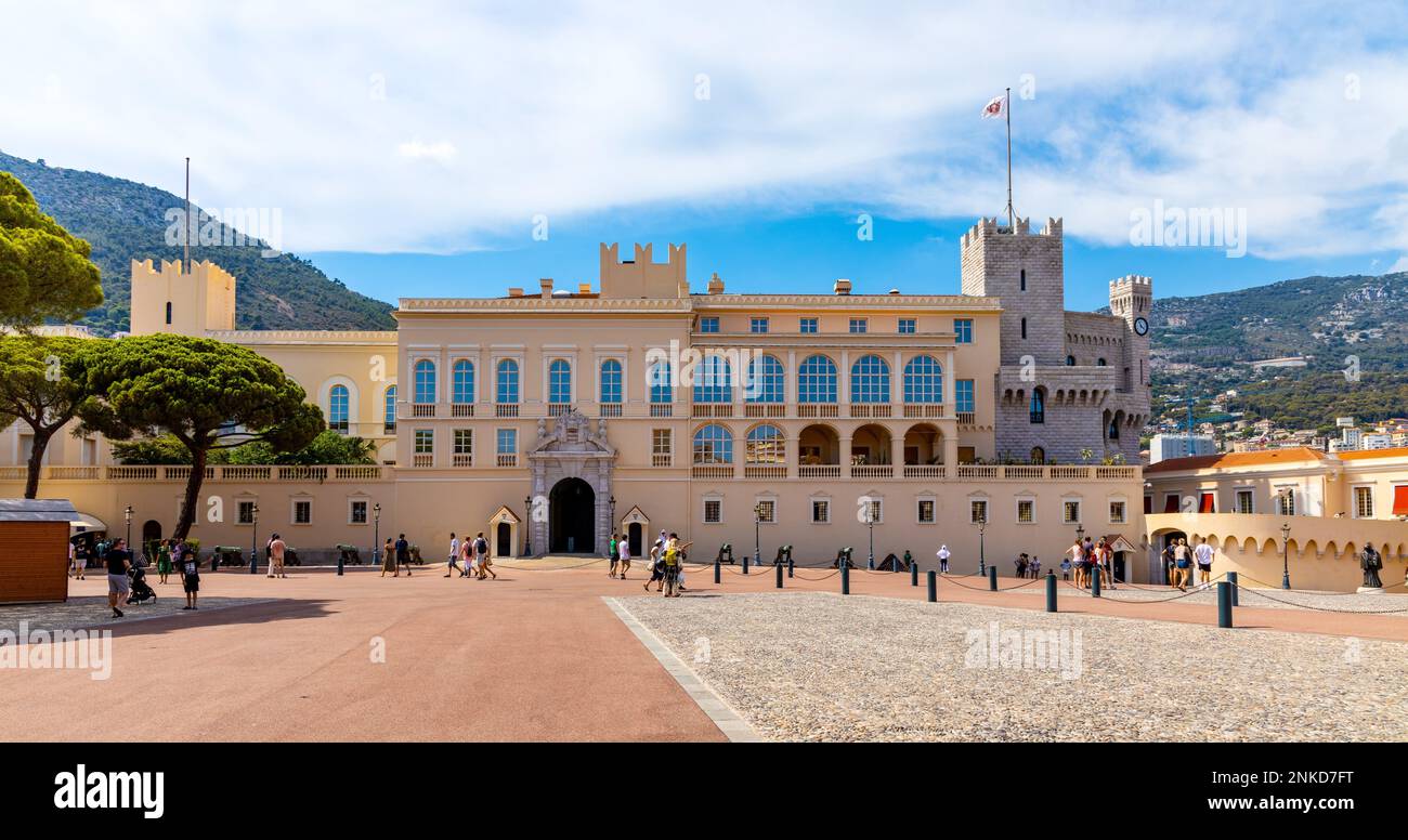 Monaco, France - August 2, 2022: Medieval royal Prince Palace, Palais ...