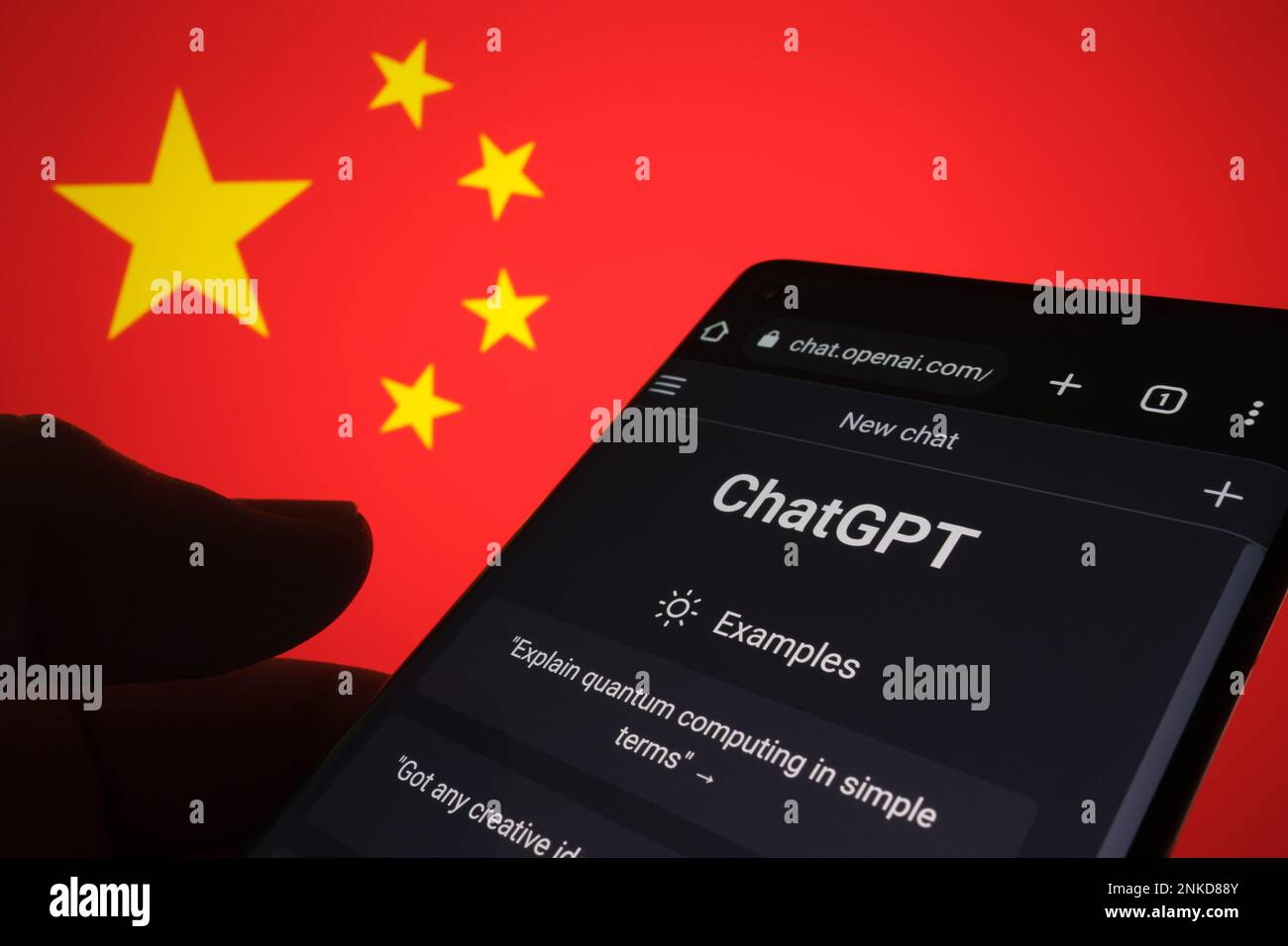 ChatGPT chat bot screen seen on smartphone and laptop display with Chat ...