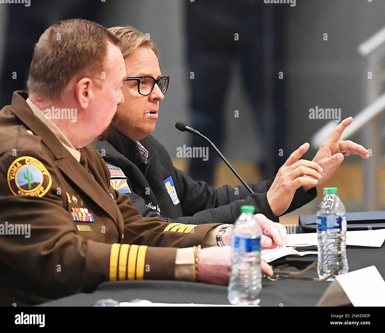 Hearing witness Jonathan Lines, right, Yuma County Board of Supervisors ...