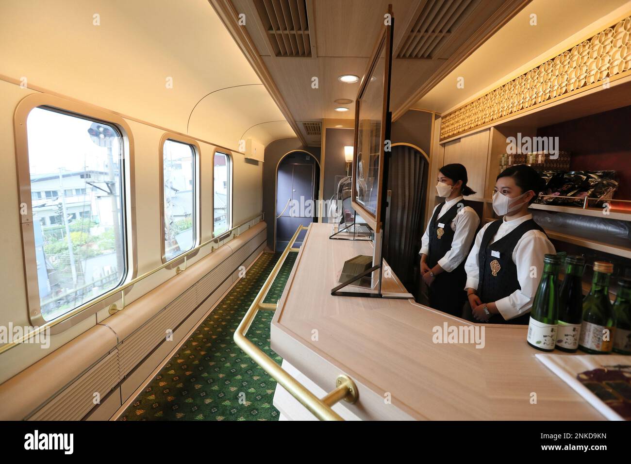 A Sightseeing Limited Express AONIYOSHI is opened to media on April 12 ...