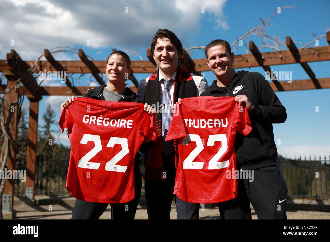 Canada's Prime Minister Justin Trudeau poses for a photo with Canada's ...