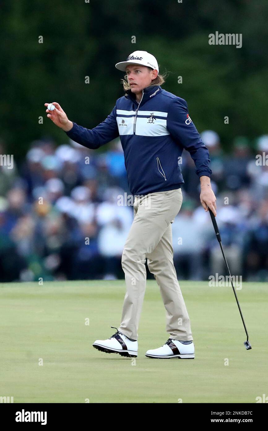 Cameron Smith reacts after making a birdie on the fifteenth hole during ...