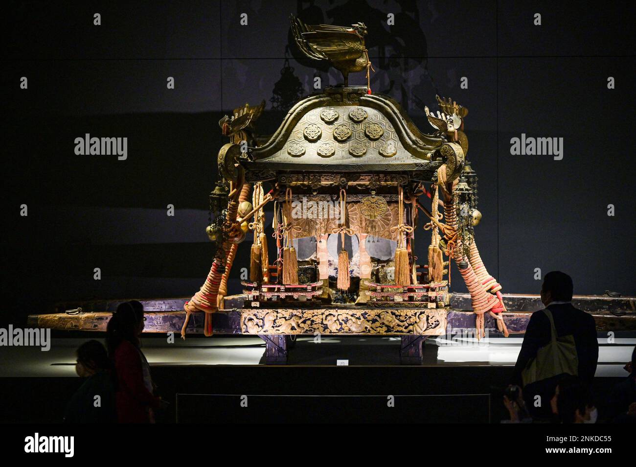Hiyoshi Sanno Kondo Soshinyo, a portable shrine, is displayed at a ...