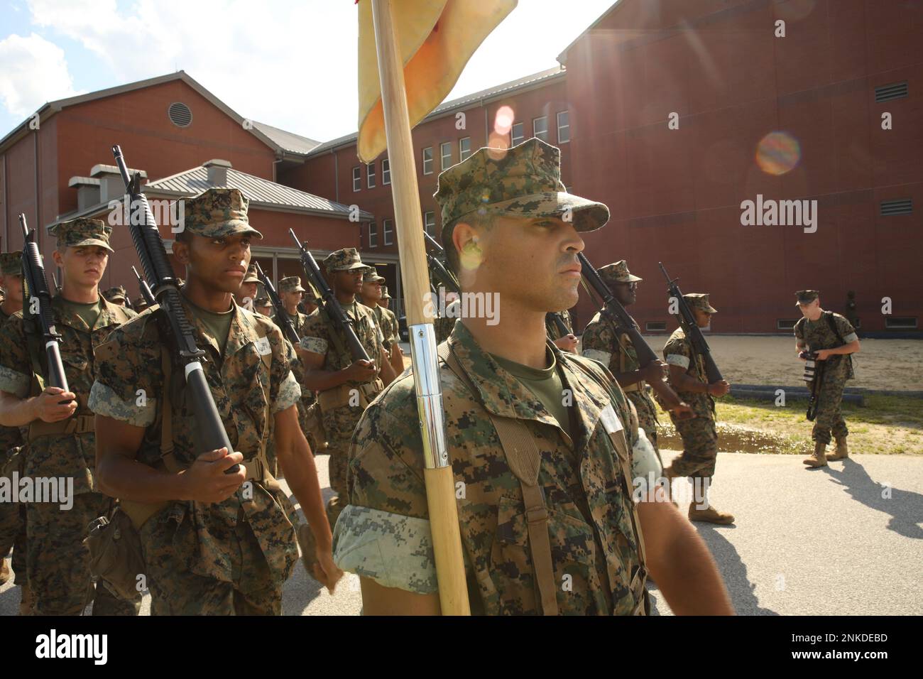 Recruits with India Company, 3rd Recruit Training Battalion, march to ...