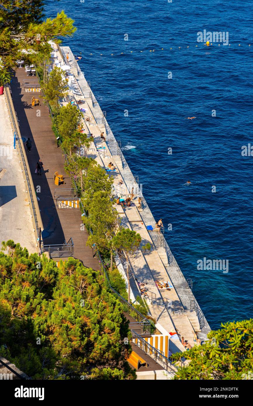 Monaco, France - August 2, 2022: Solarium Beach recreation boulevard ...