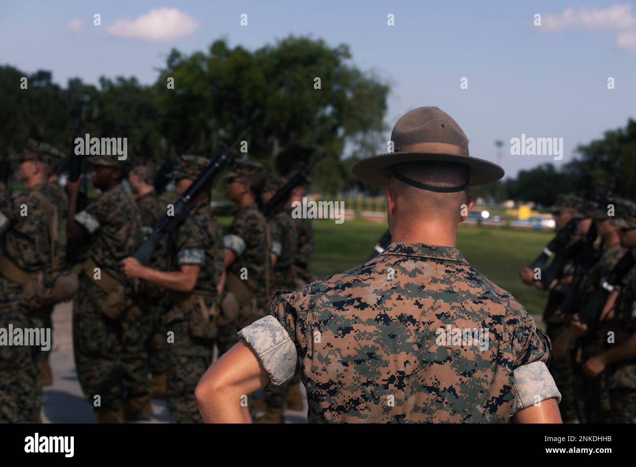 Recruits with India Company, 3rd Recruit Training Battalion, march to ...