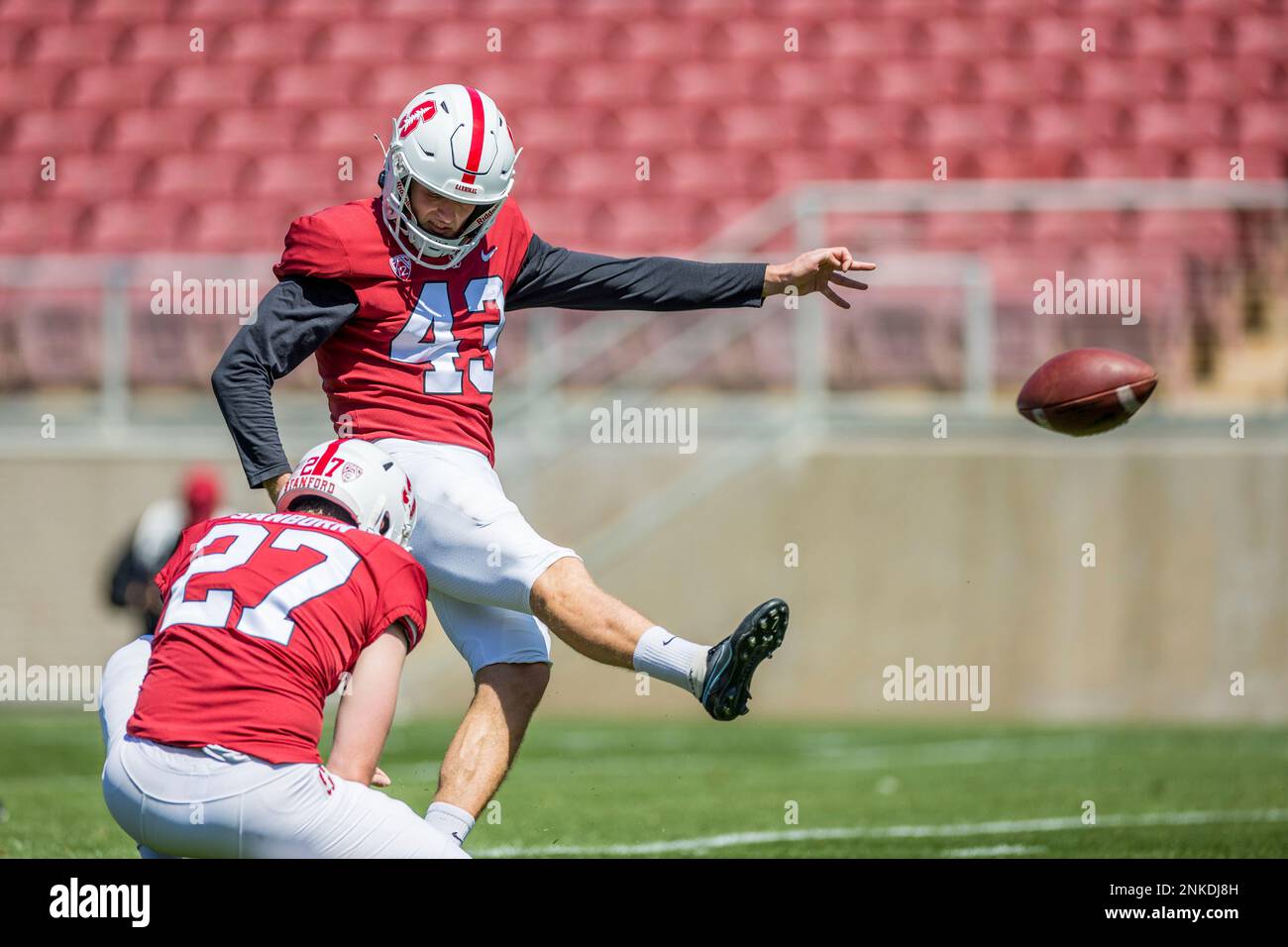 PALO ALTO, CA - APRIL 09: Stanford Cardinal kicker Joshua Karty (43 ...