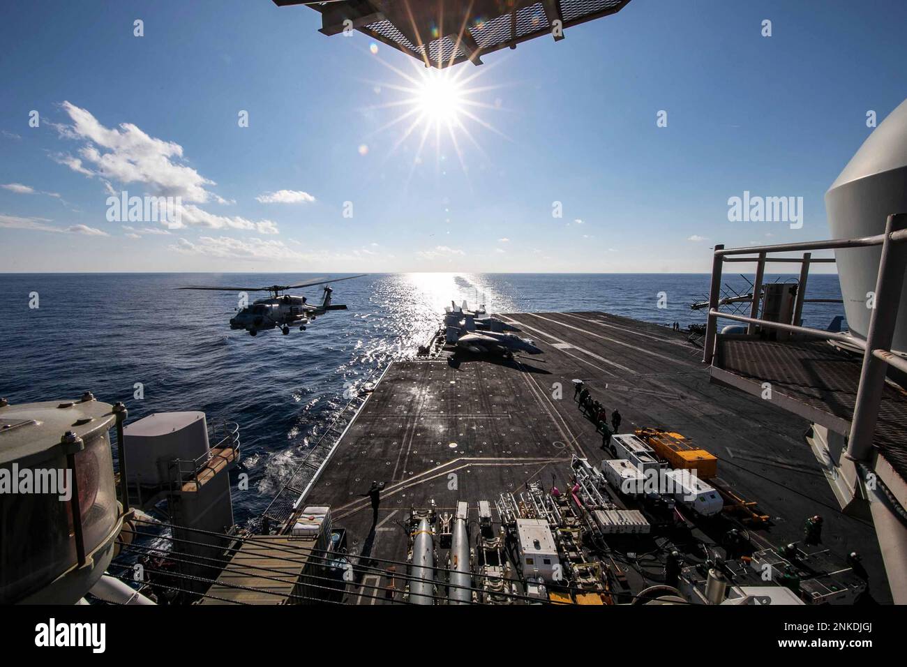 Mediterranean Sea. 14th Feb, 2023. An MH-60R Sea Hawk helicopter ...