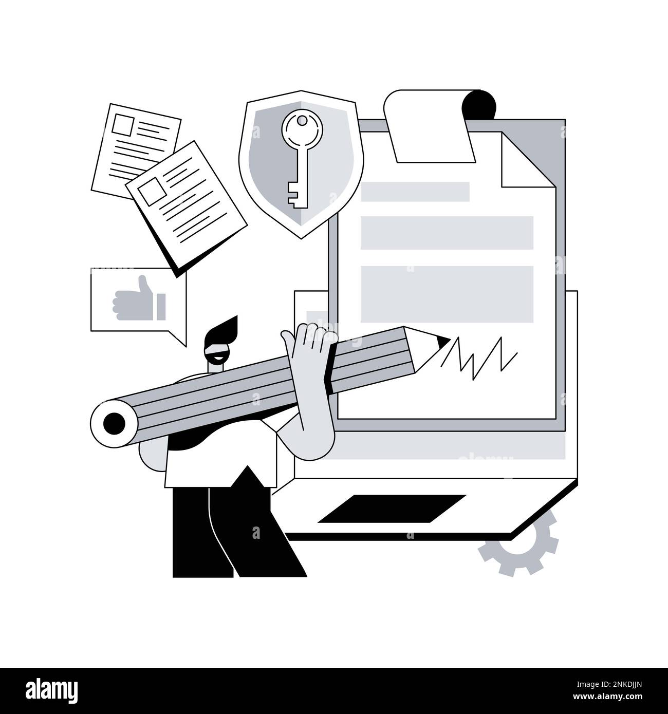 Electronic Signature Abstract Concept Vector Illustration E Signature