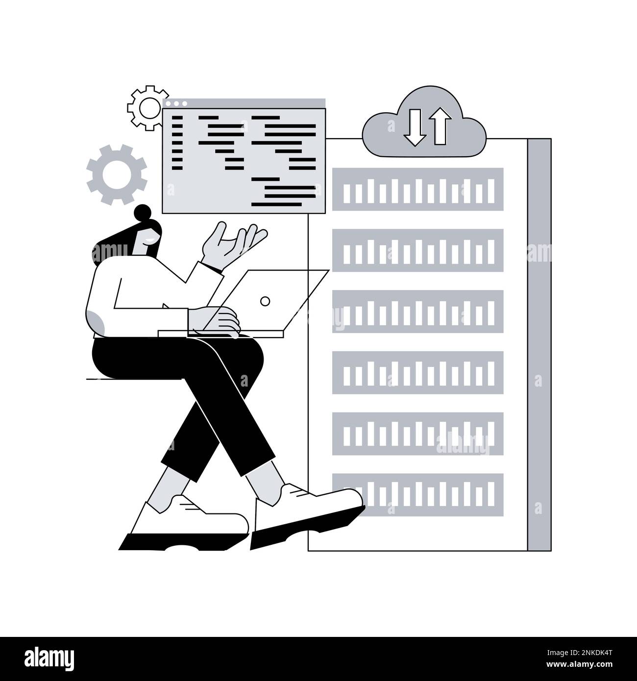 Big data developer abstract concept vector illustration. Big data ...
