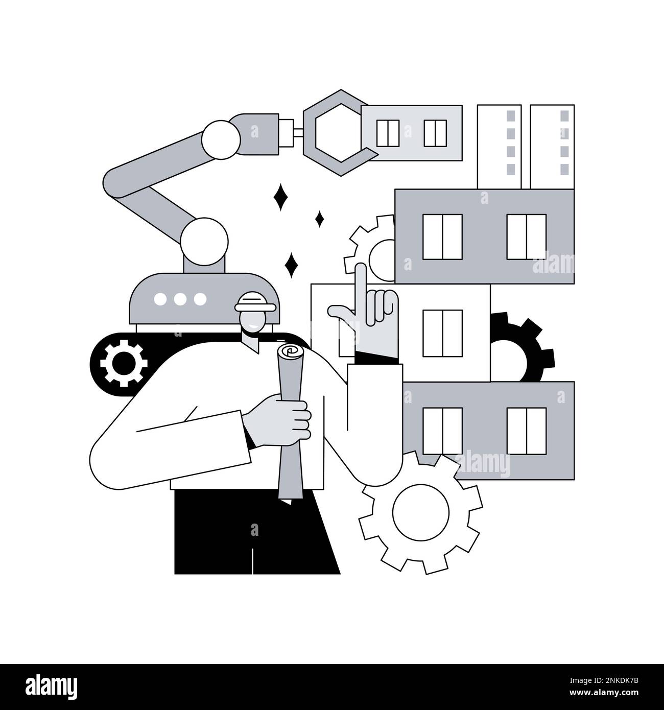Robotics construction abstract concept vector illustration. Robotics ...