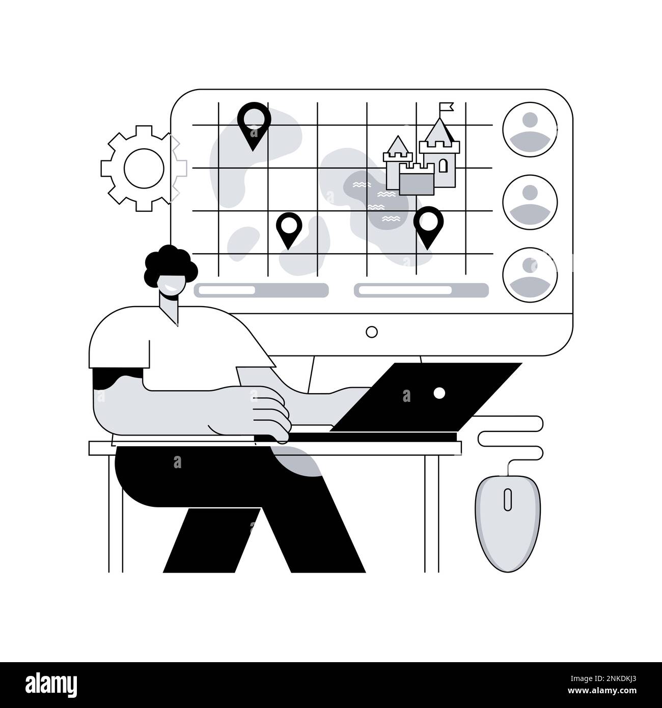 Strategy online games abstract concept vector illustration. Pc games ...