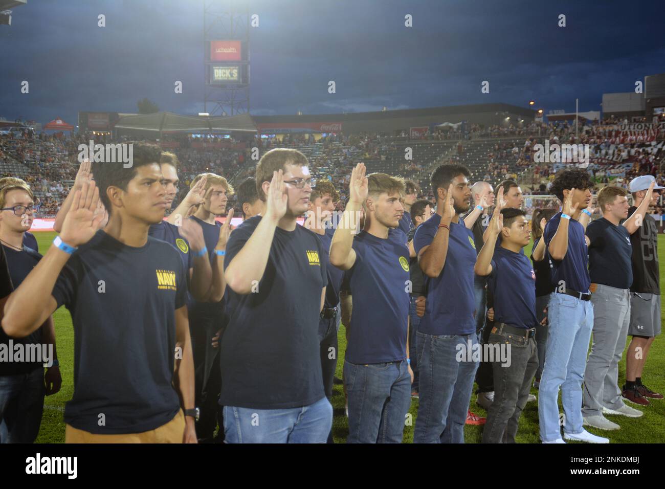 Future Sailors and future military members recite the oath of ...