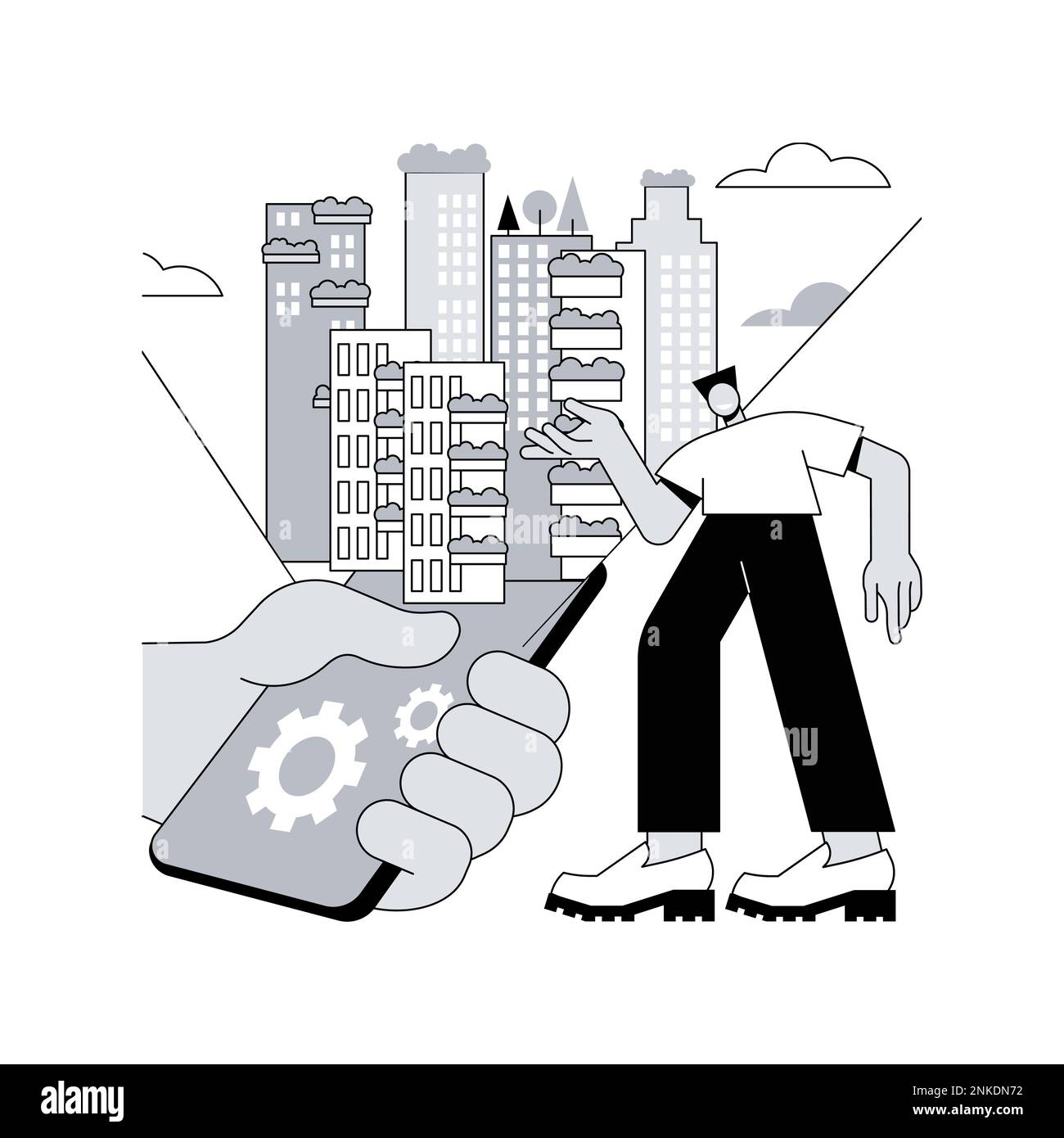 Interactive Design Visualization Abstract Concept Vector Illustration