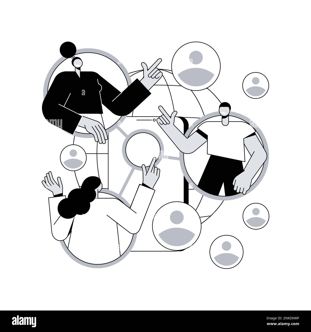Mobile collaboration abstract concept vector illustration ...