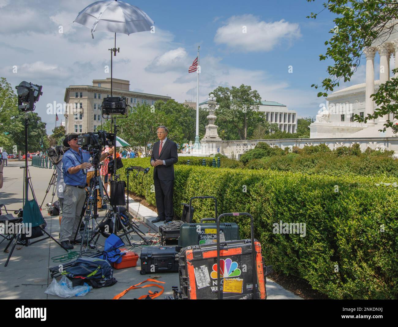 NBC news reporter on the scene in Washington DC Stock Photo - Alamy