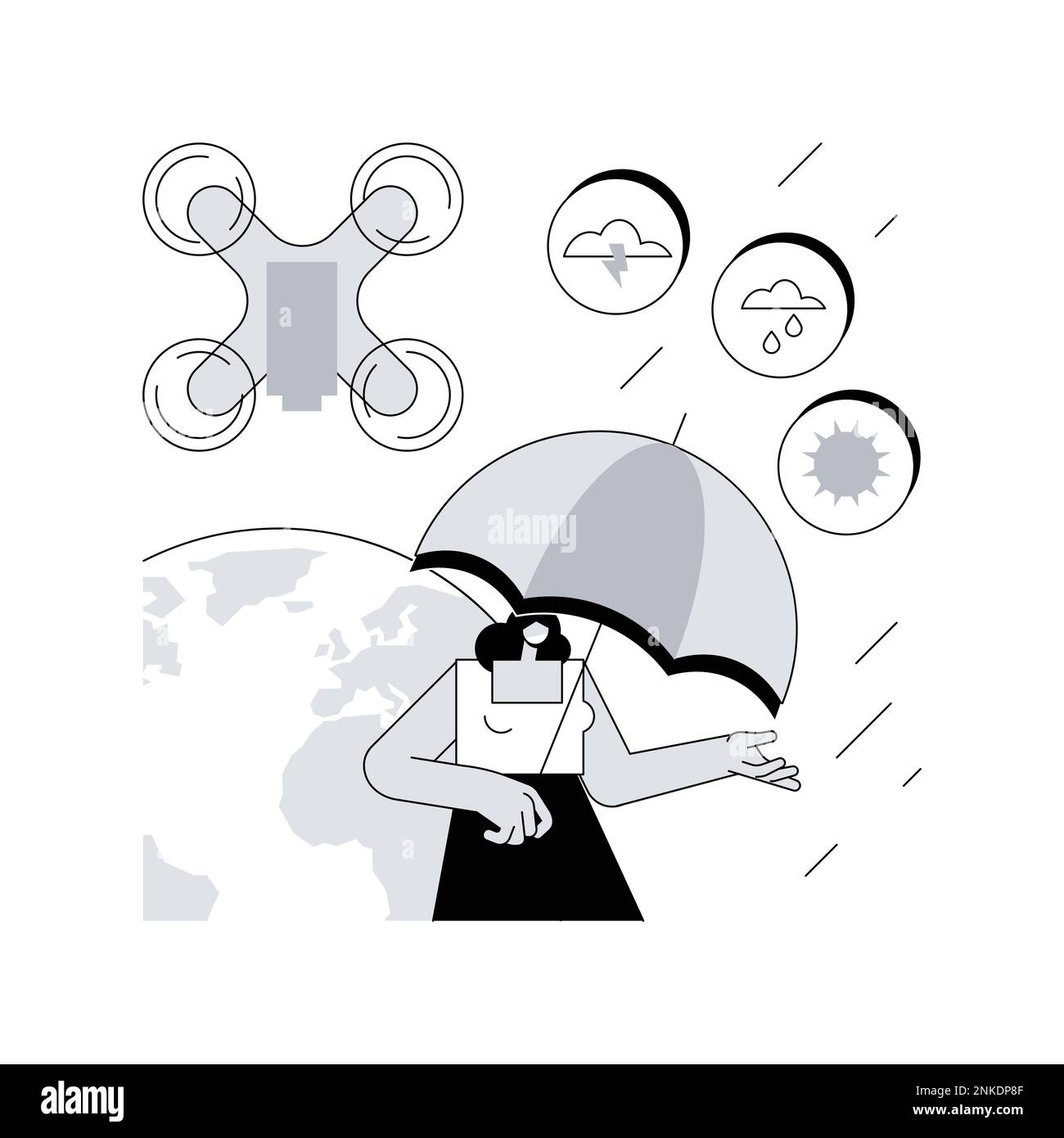 Meteorology drones abstract concept vector illustration. Meteorological data collection ...