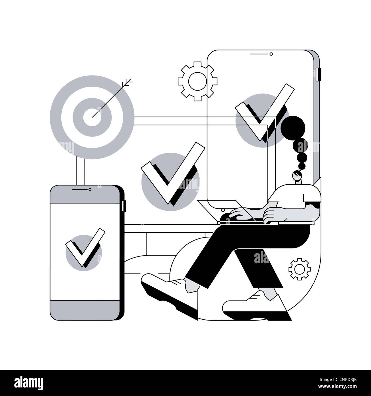 Cross-device tracking abstract concept vector illustration. Multi ...
