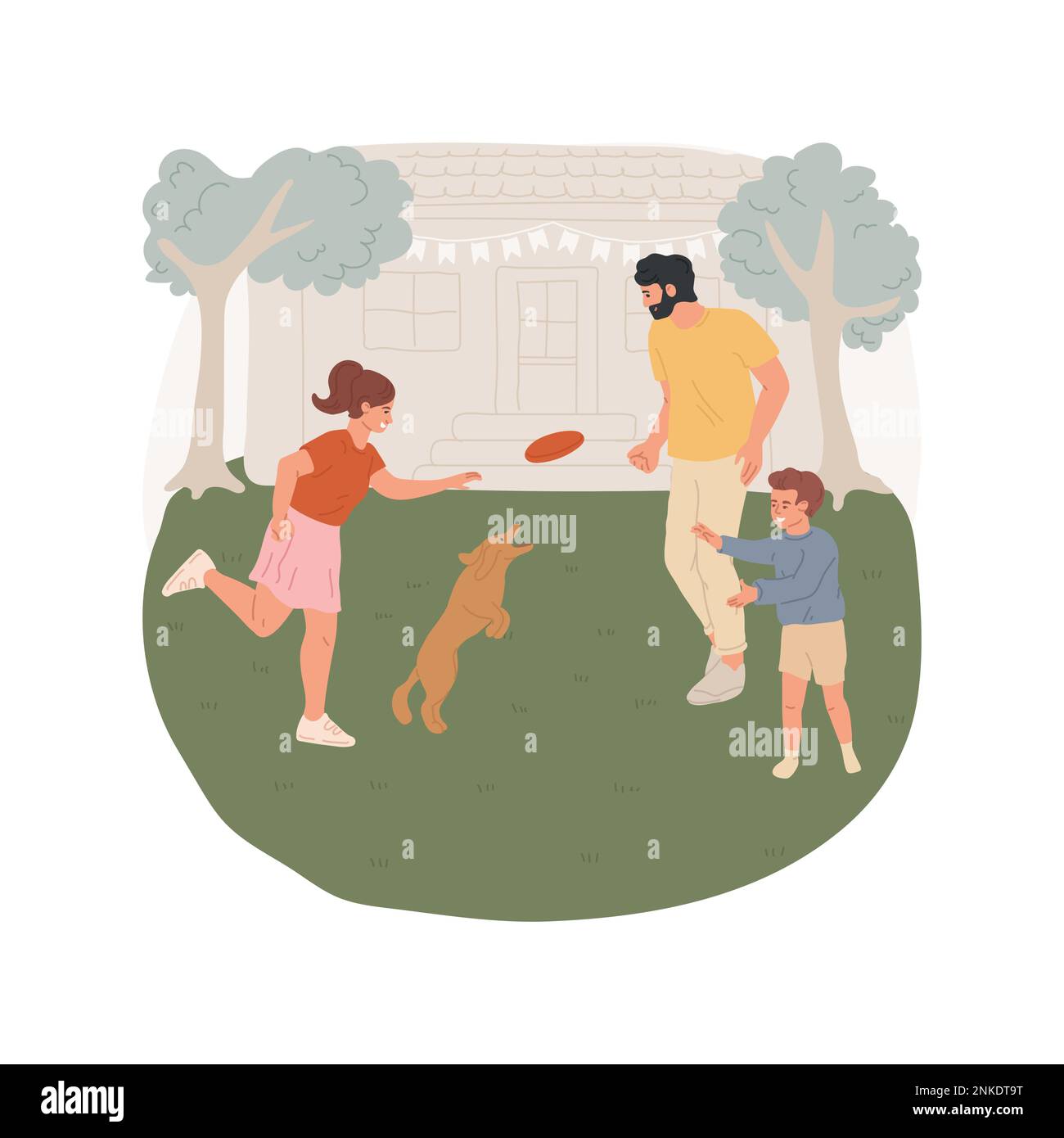 Spending time outdoors isolated cartoon vector illustration. Family ...