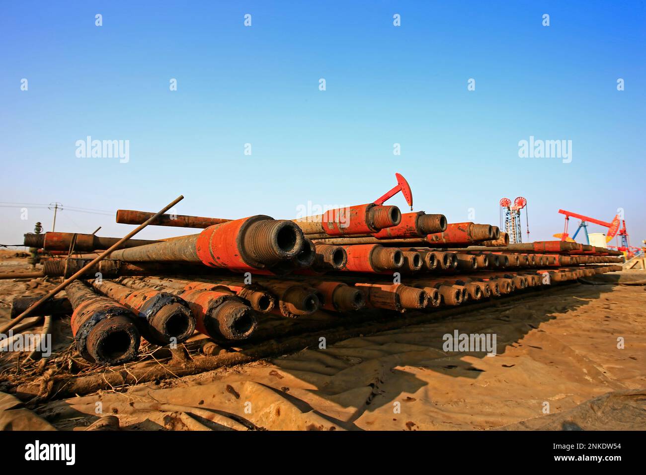 Oil drill pipe Stock Photo - Alamy