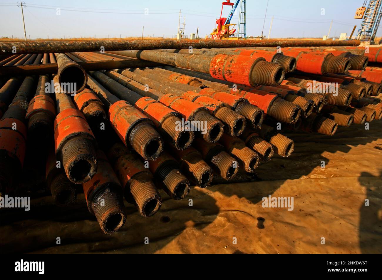Oil drill pipe Stock Photo - Alamy