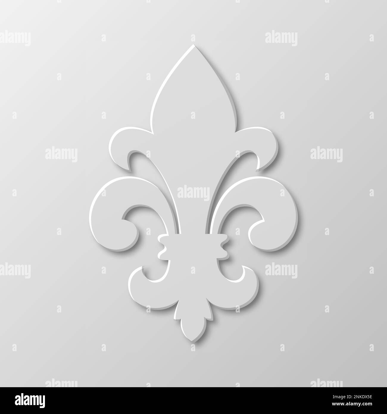 Vector Realistic Paper 3d Fleur De Lis Closeup on White Background ...