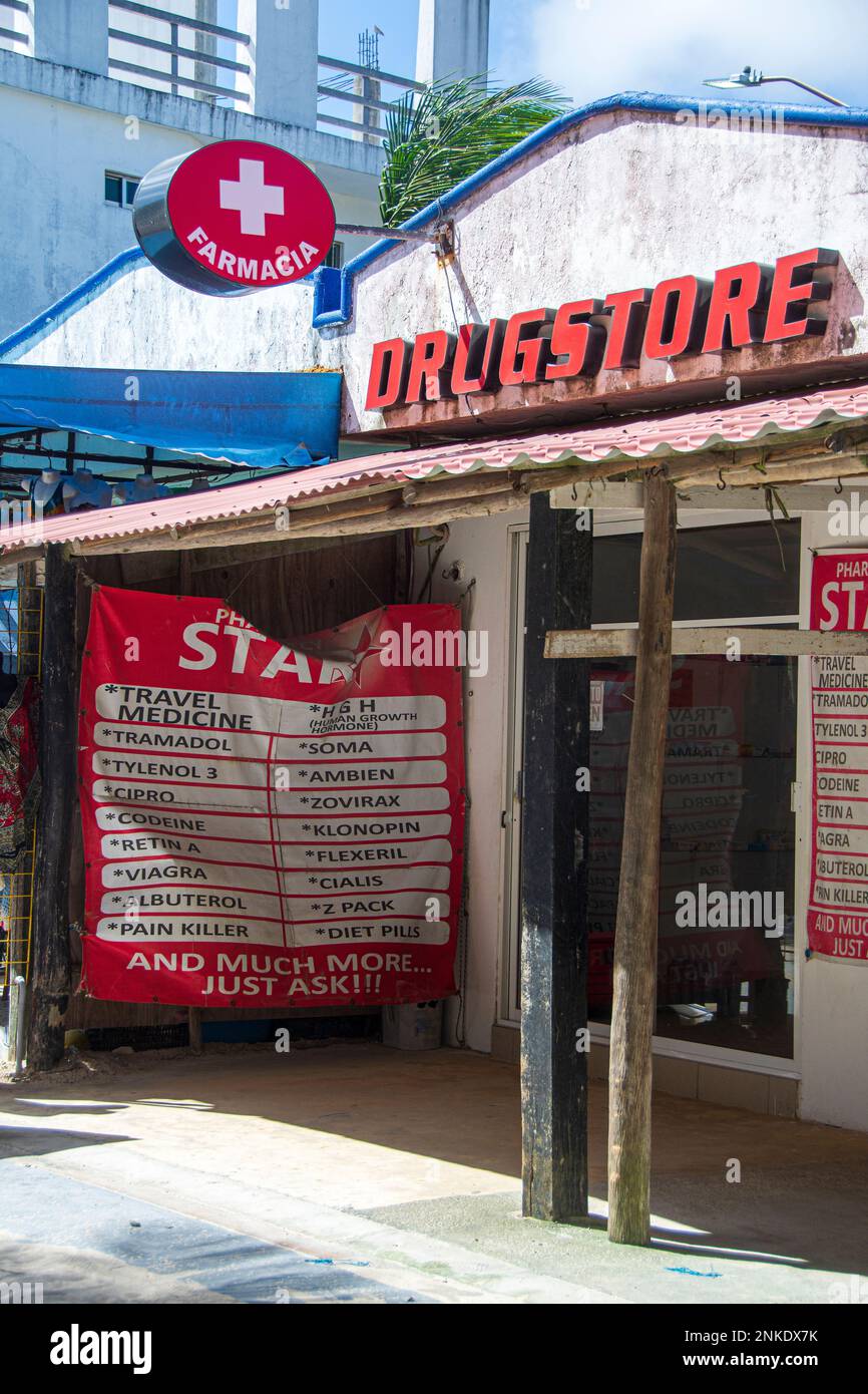 A drug store/pharmacy, Costa Maya Port, Mexico Stock Photo - Alamy