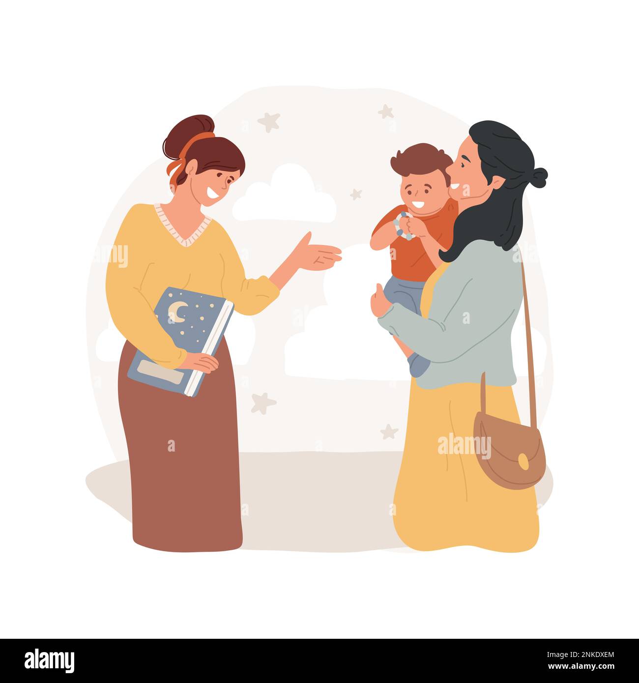 Baby sleep coach isolated cartoon vector illustration. Mother talking ... Baby sleep coach isolated cartoon vector illustration. Mother talking ...