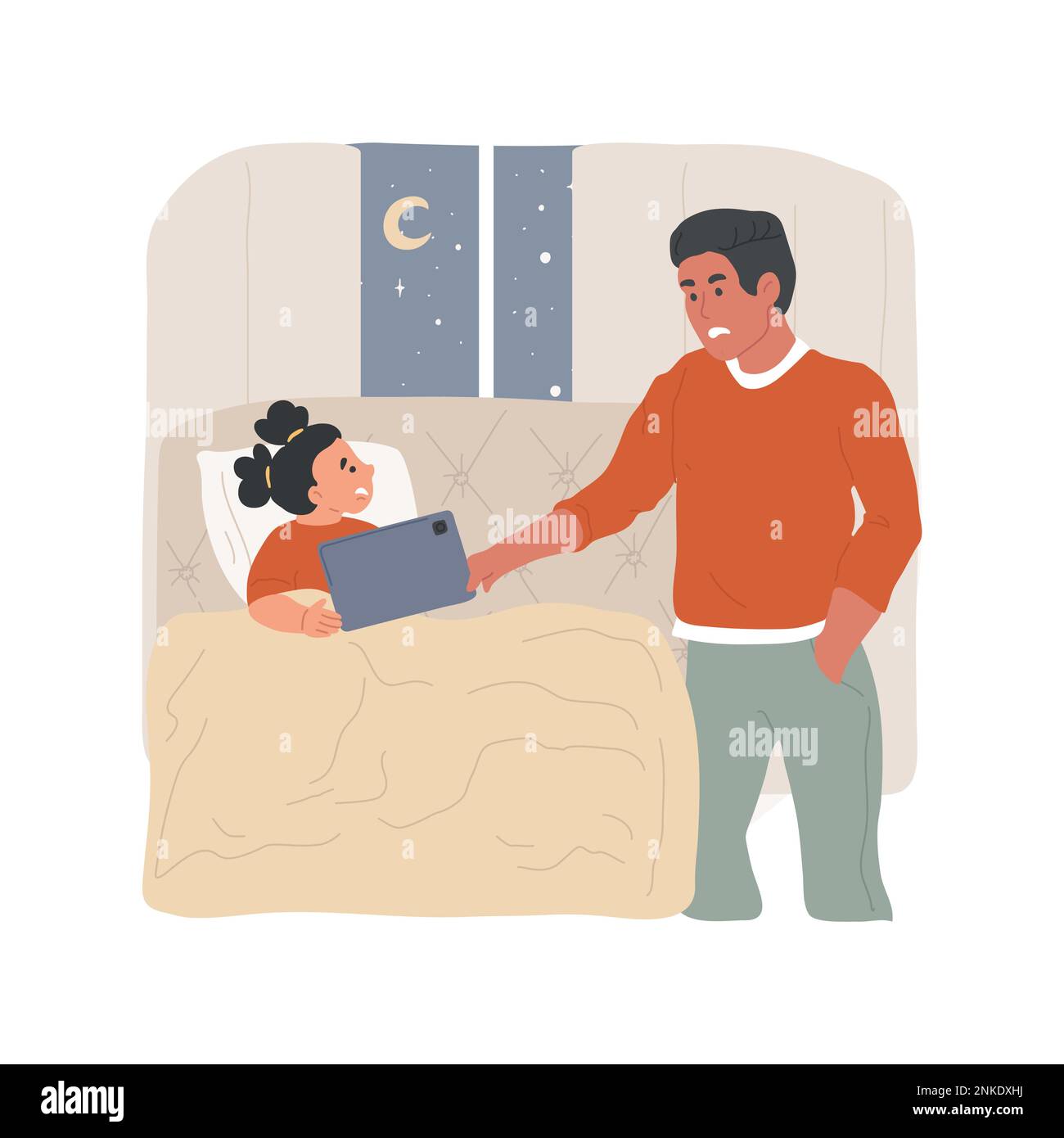 No electronic devices before bed isolated cartoon vector illustration ...