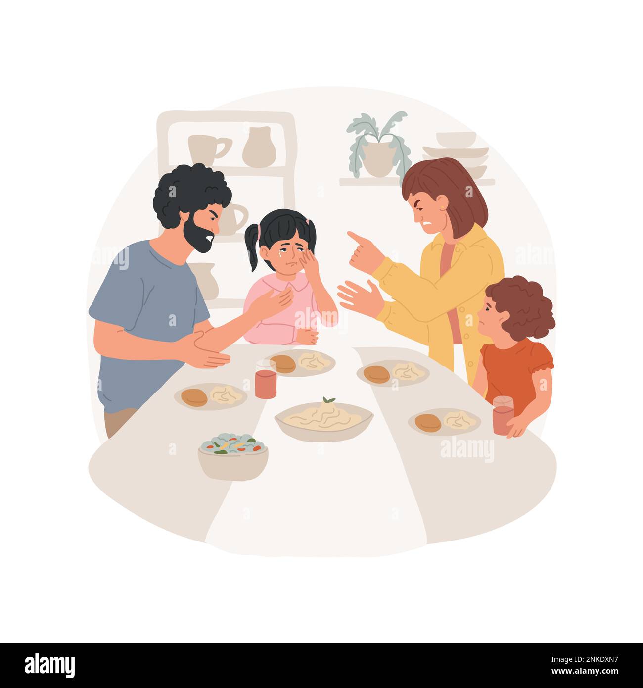 Bickering isolated cartoon vector illustration. Angry parents quarrel ...