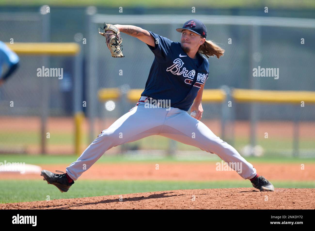 Atlanta Braves pitcher Kris Anglin (20) during a MiLB Spring Training ...