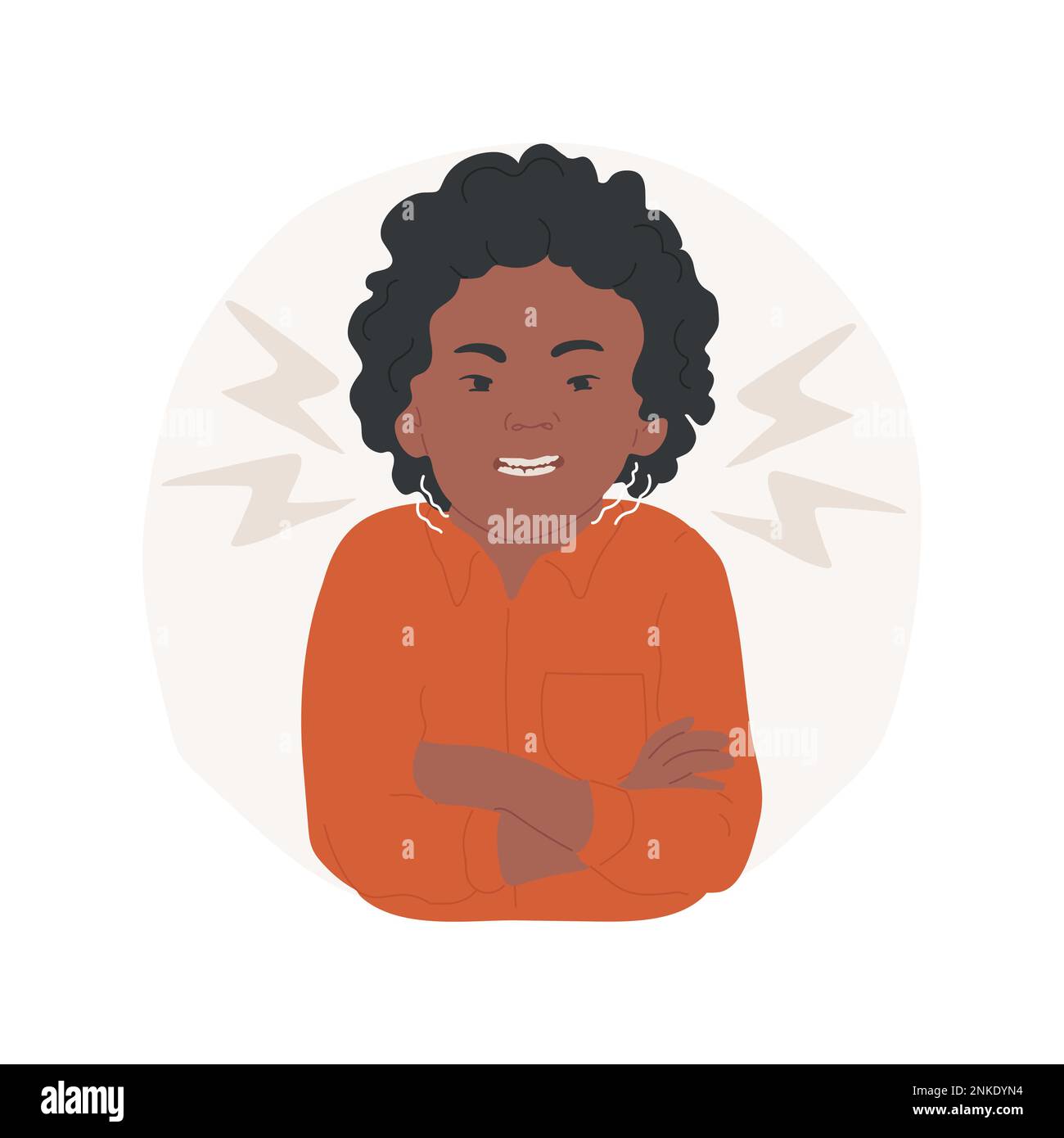 Teeth grinding isolated cartoon vector illustration. Young boy grinding ...
