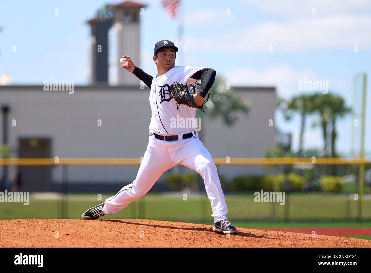 Detroit Tigers pitcher Martin Herrera (48) throws live batting practice ...