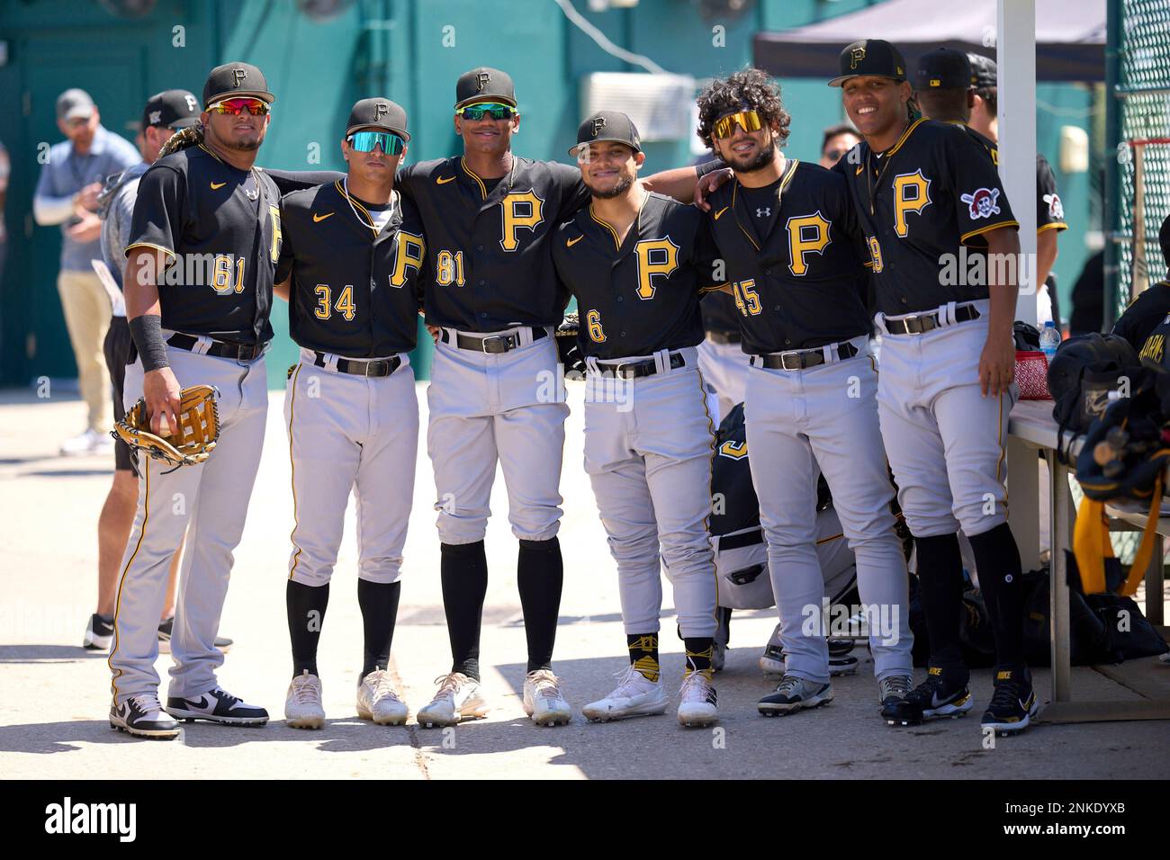 Pittsburgh Pirates Daniel Rivero (61), Rayber Romero (34), Angel Basabe ...