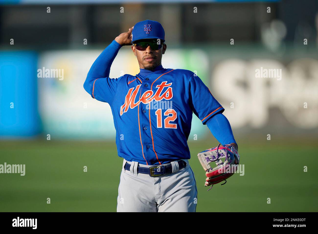New York Mets Shortstop Francisco Lindor 12 During Warmups Before An