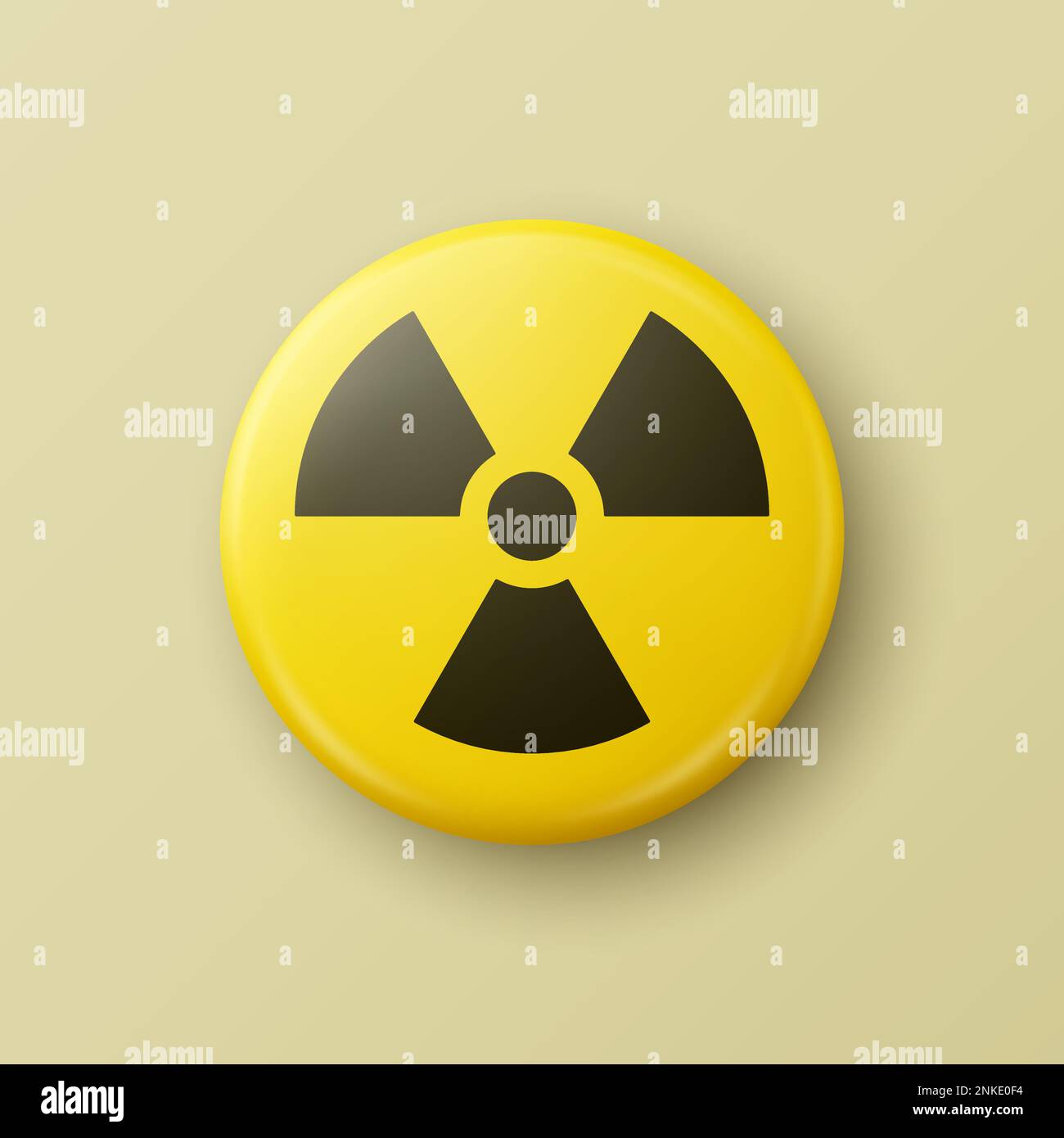Vector 3d Realistic Round Yellow and Black Warning, Danger Nuclear ...